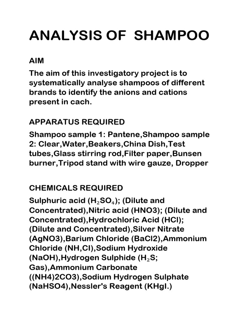 ANALYSIS OF SHAMPOO | PDF