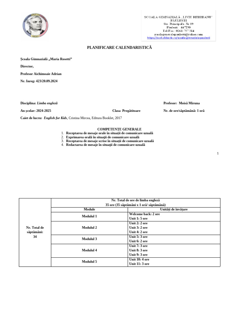 Planificare CP | PDF