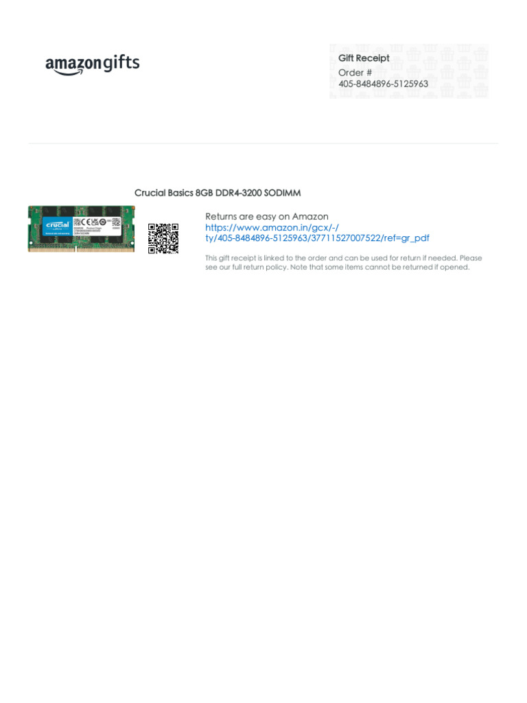 Amazon Gift Receipt | PDF