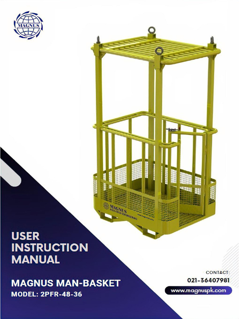 Manbasket Manual (2PFR-48-36) | PDF