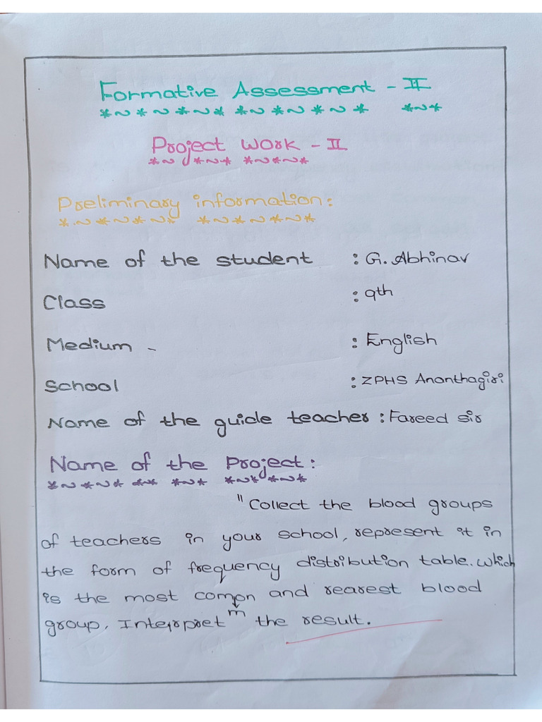 9th FA-2 PROJECT WORK | PDF