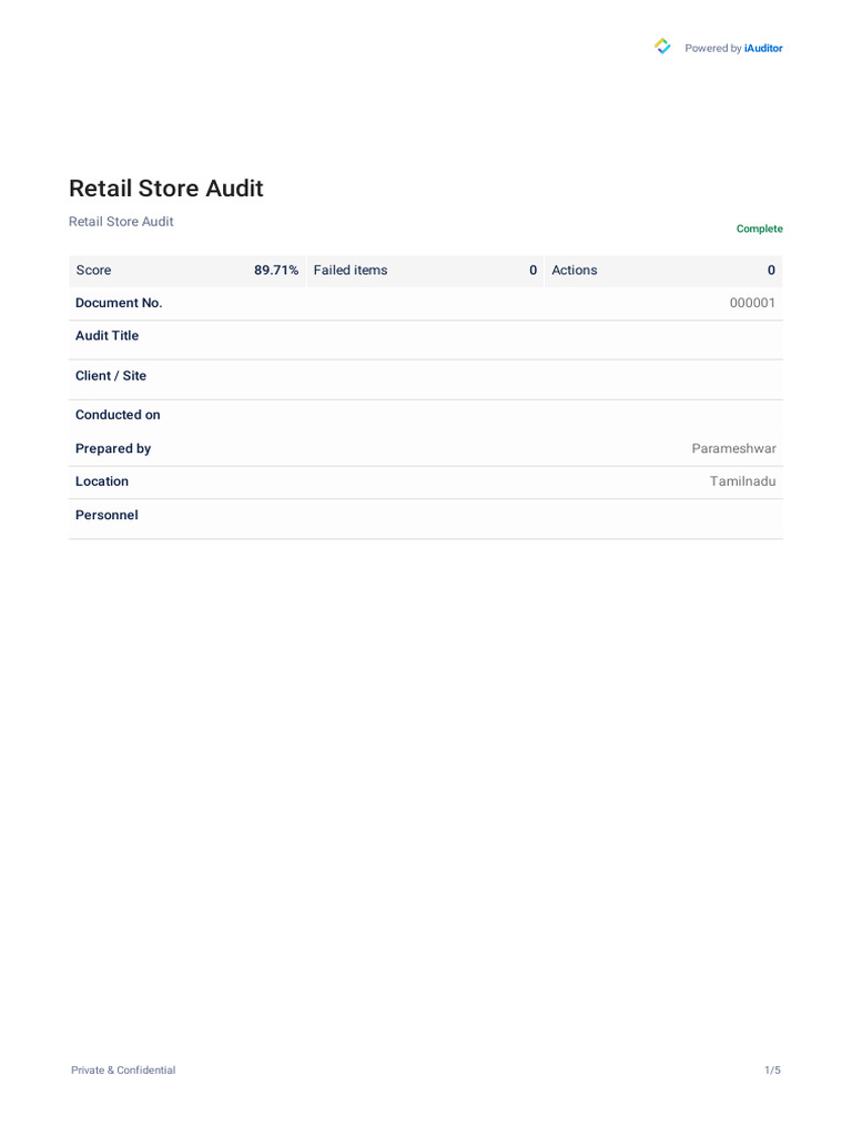 Retail-Store-Audit | PDF