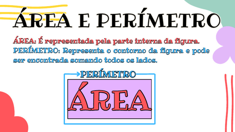 Colourful Fun Illustrative Area and Perimeter Math Presentation | PDF