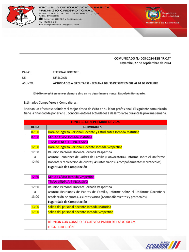 Comunicado N8 2024 | PDF