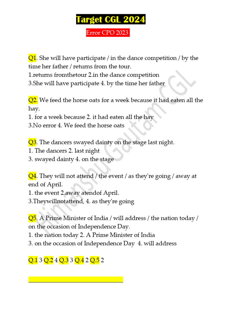 All Error Cpo 2023 | PDF