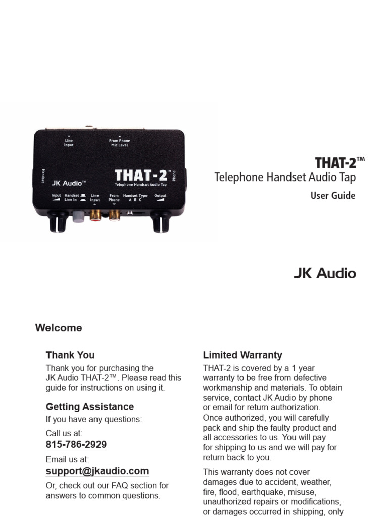 JK-Audio-THAT-2-User-Guide | PDF