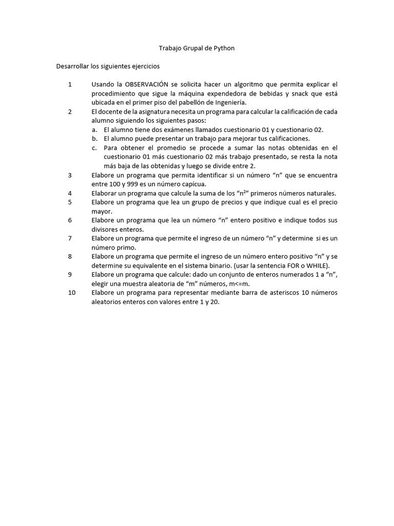 Trabajo Grupal de Python | PDF