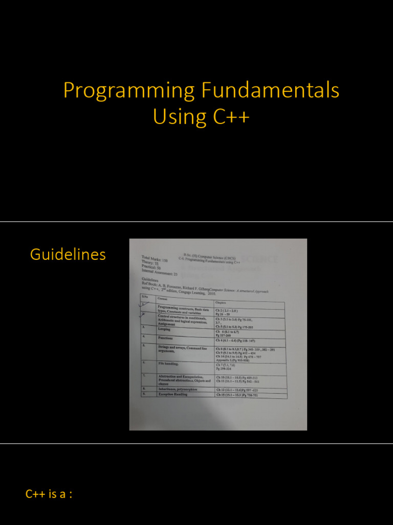Programming Fundamentals Using C++ | PDF Programming Fundamentals Using C++ | PDF