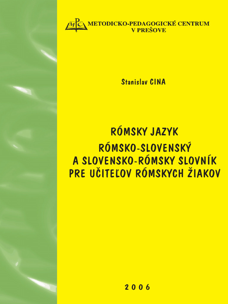 13 Romsky Jazyk Romsko-Slovensky A Slovensko-Romsky Slovnik Pre ...