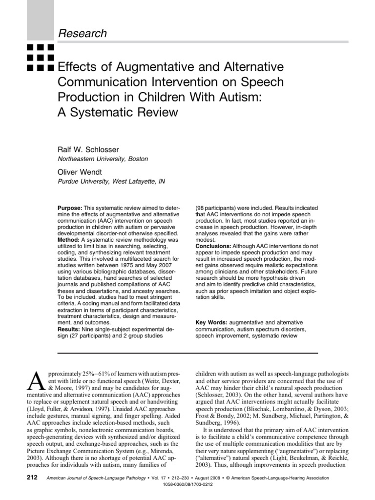 Schlosser2008 Effects of Augmentative and Alternative Communication Intervention On Speech ...