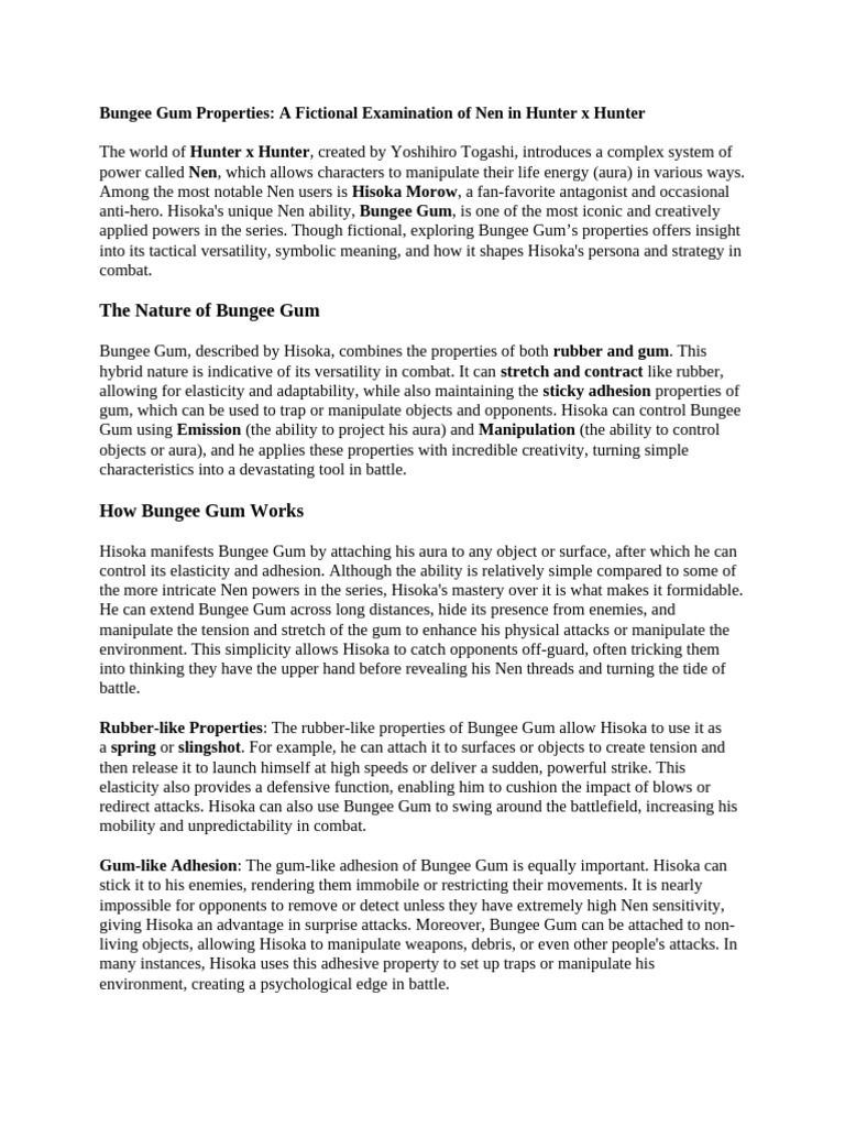 The Nature of Bungee Gum | PDF