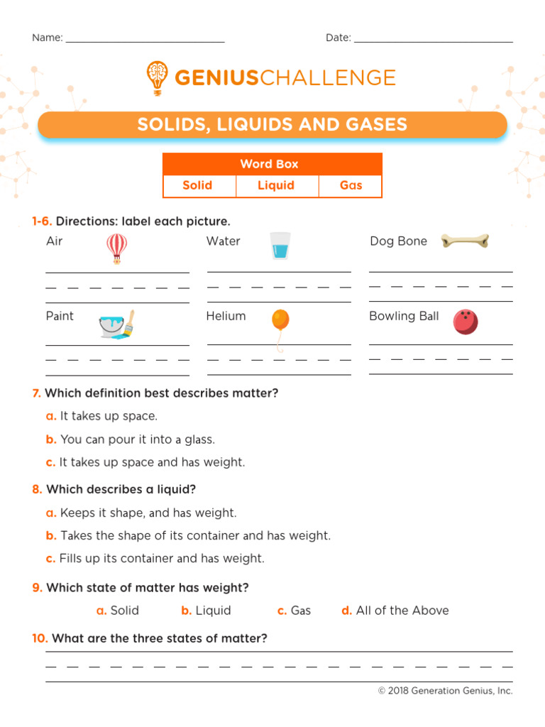 GG-Solids-Liquids-and-Gases-Quiz_rev3 | PDF