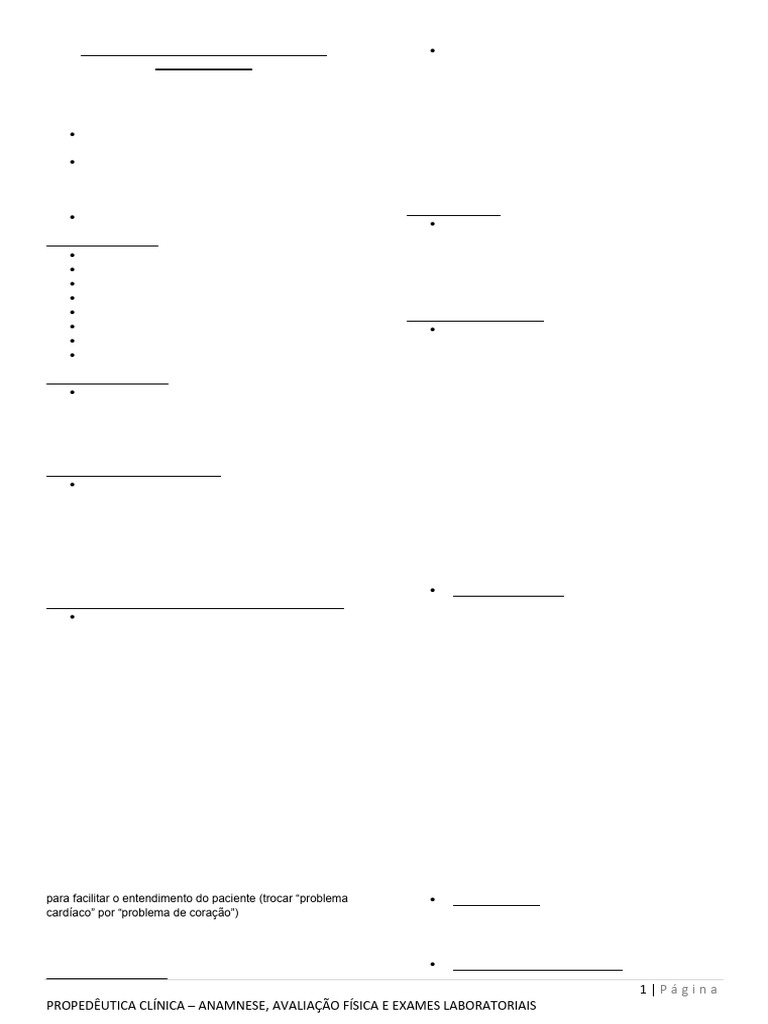 A1 - Anamnese%2c Avaliação Física e Exames Laboratoriais | PDF