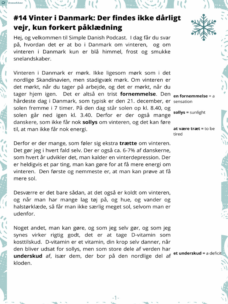Ep. 14 Vinter I Danmark | PDF