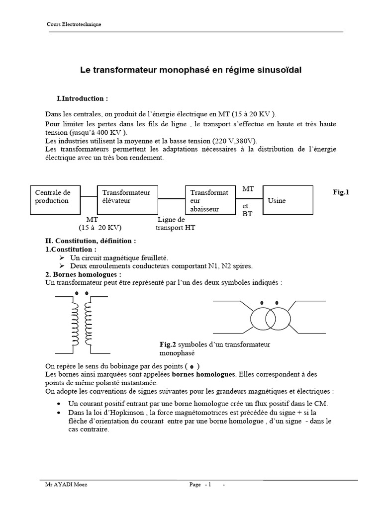 Cours Transfo GM1 | PDF