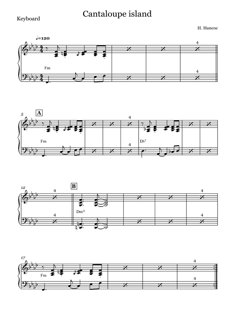 Cantaloupe Island Piano | PDF