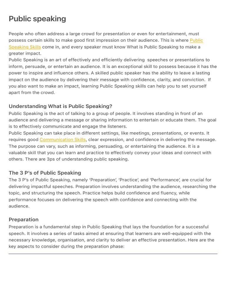 Public speaking | PDF