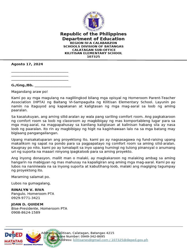 Letter HPTA | PDF