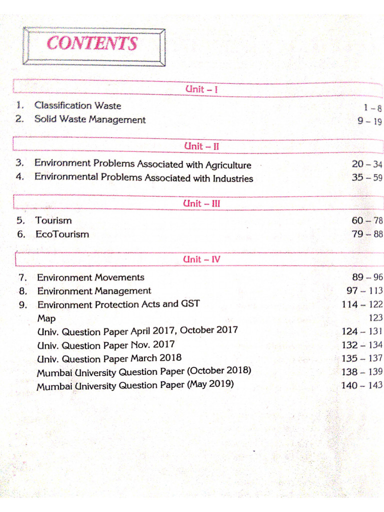 EVS II - Chapter 1- Classification of Waste | PDF