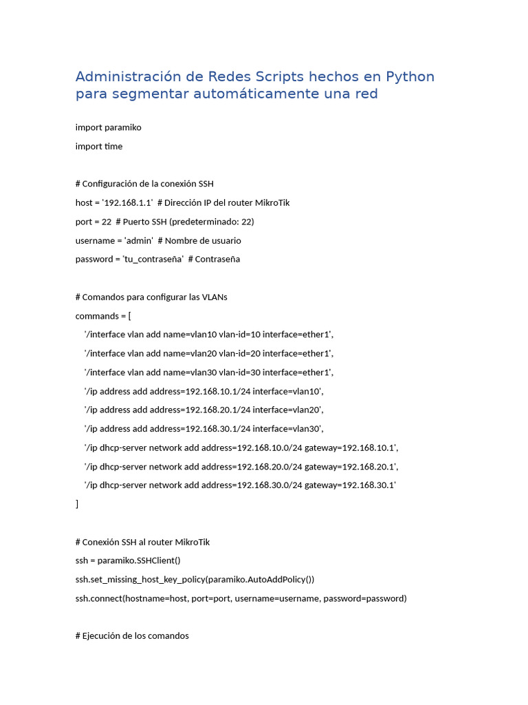 automatizacion de red con python | PDF