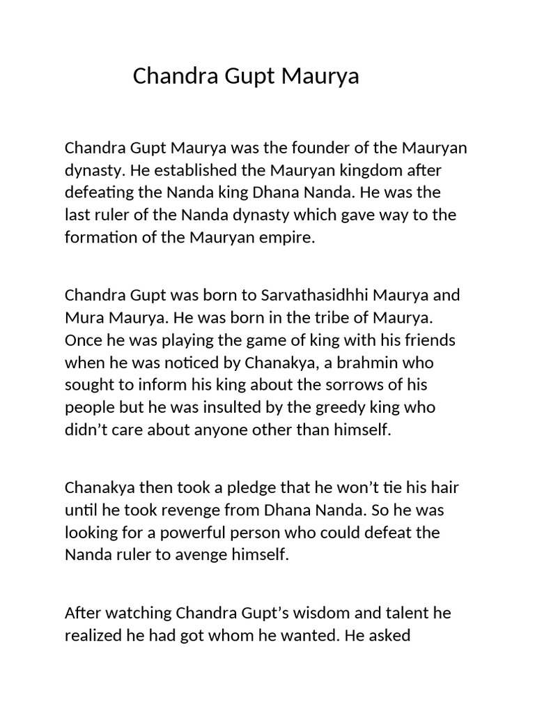 Chandra Gupt Maurya | PDF