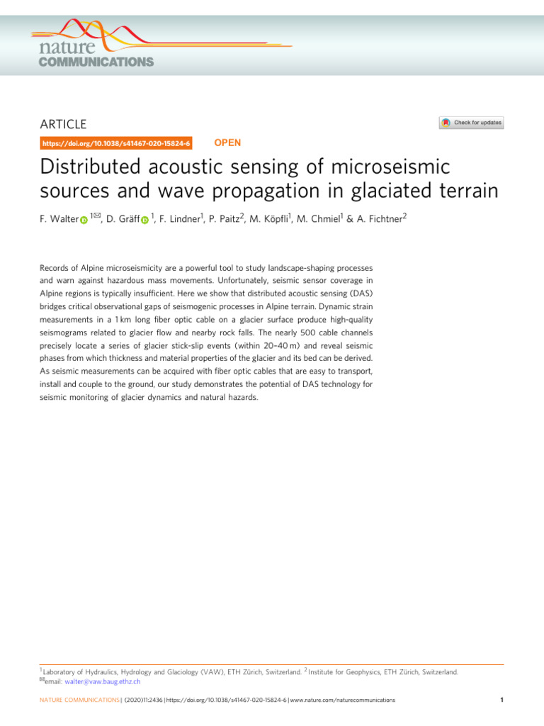 Distributed Acoustic Sensing of Microseismic Sources and Wave Propagation in Glaciated Terrain | PDF