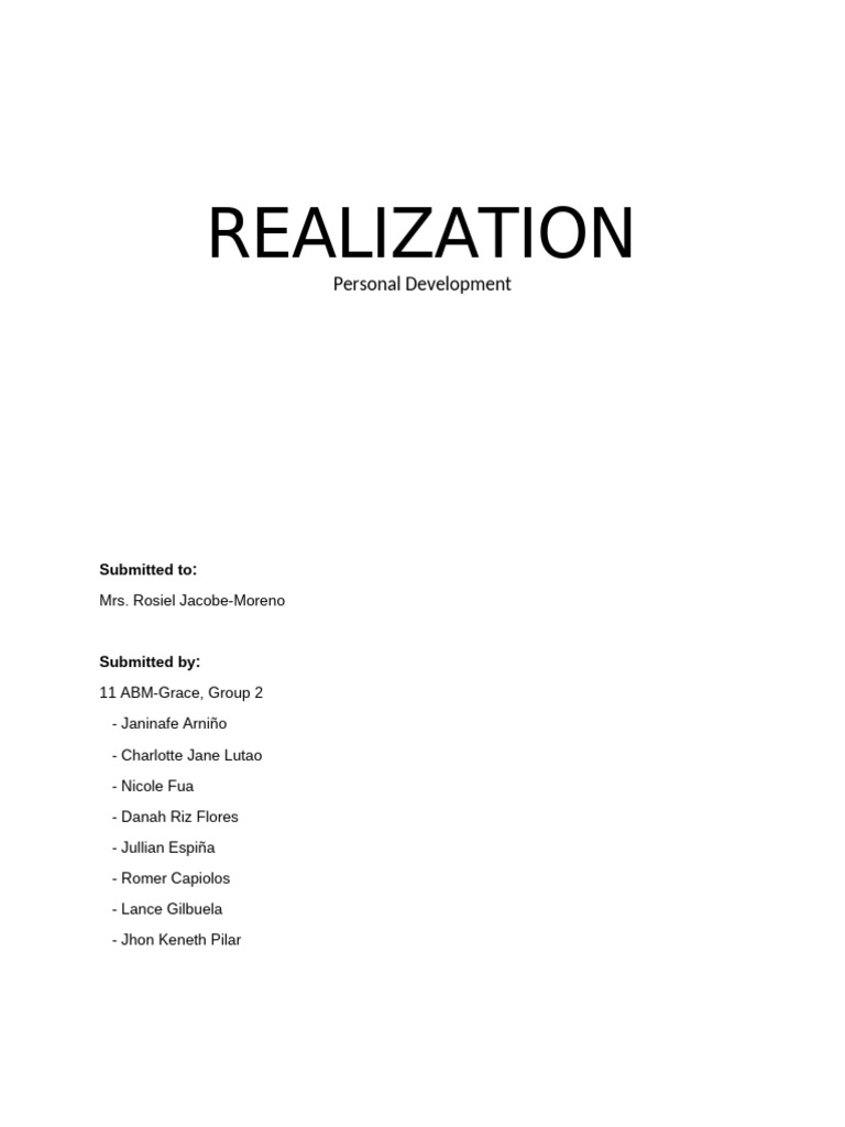 REALIZATION | PDF | Emotions | Anger