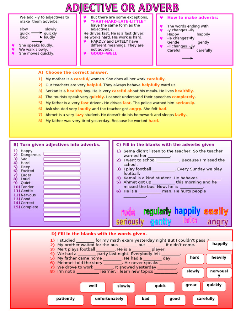 Adjective or Adverb Grammar Tuesday | PDF