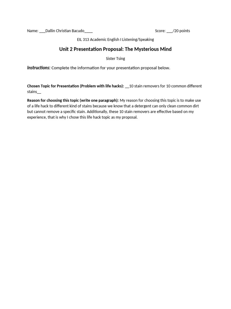 Presentation+Proposal+U2+ + | PDF