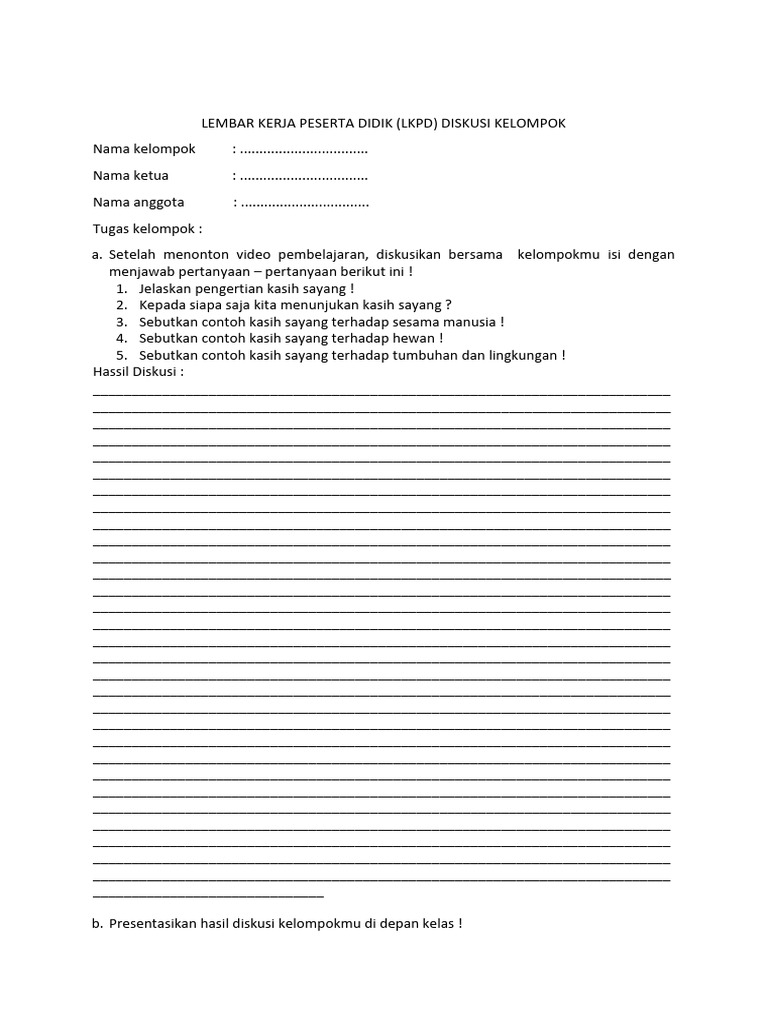 Lampiran LKPD PPL Ke - 1 | PDF