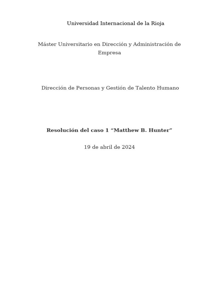 Caso1 Matthew B. Hunter Grupo | PDF