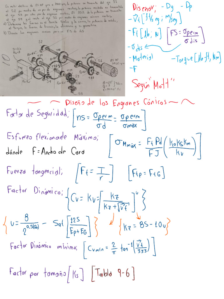 Diseño de Engranes Cónicos Rectos | PDF