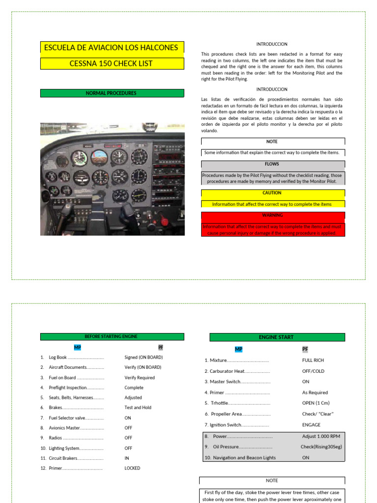 Check Lists-2 CESSNA 150 | PDF