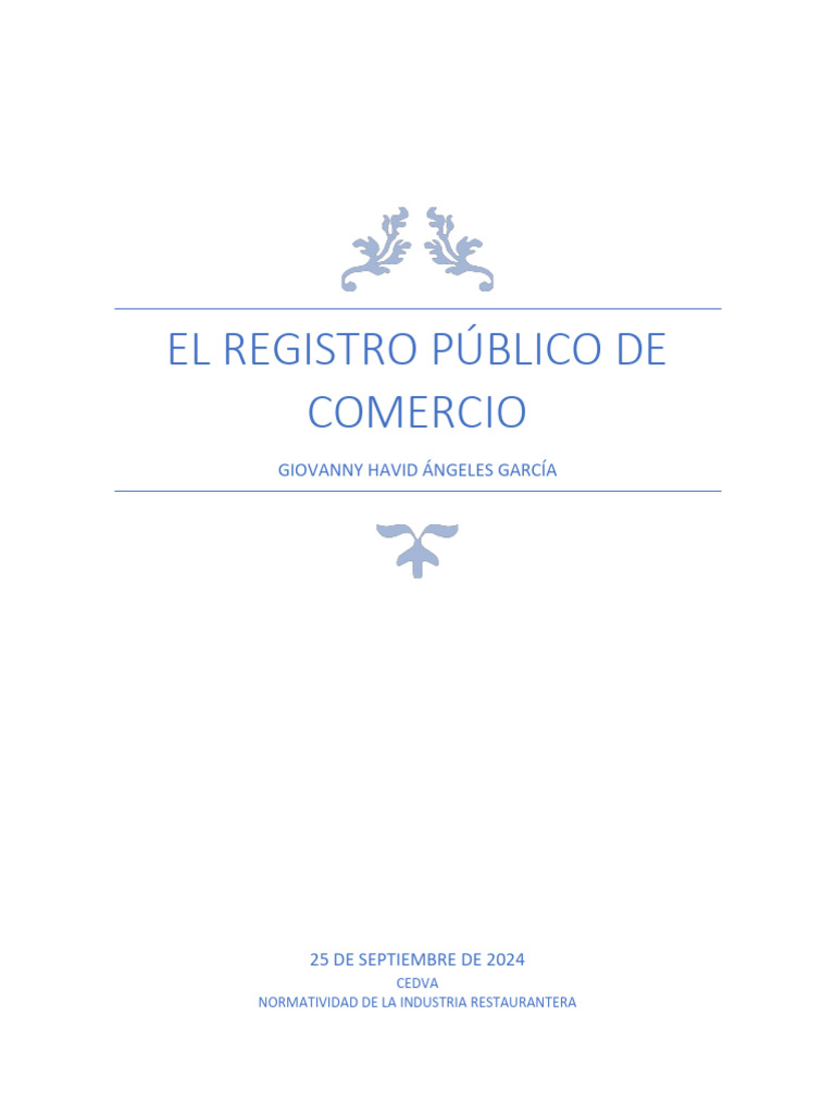 Actividad 3. EL REGISTRO PÚBLICO DE COMERCIO | PDF