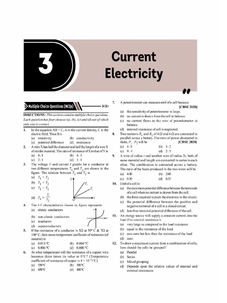 Current Electricity | PDF
