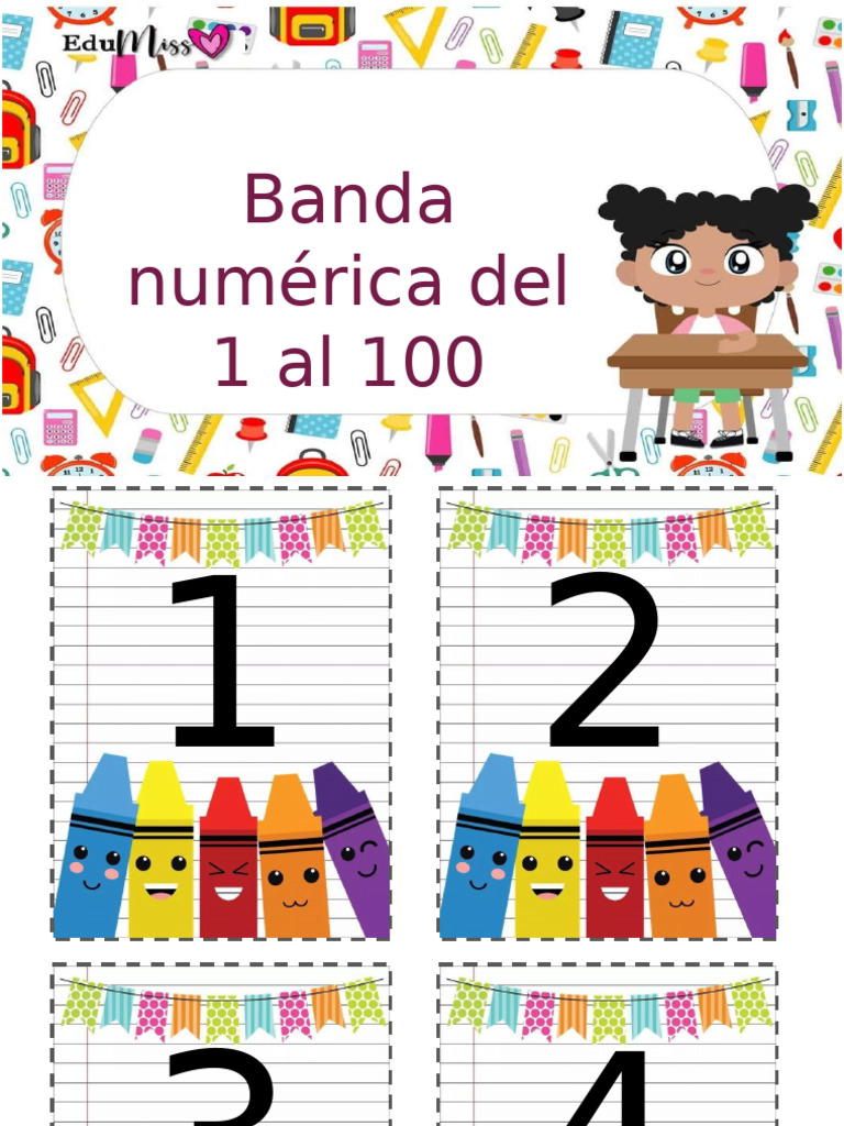 Banda Numérica Del 1 Al 100 | PDF