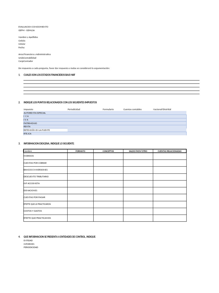 Prueba Asistente Contable | PDF