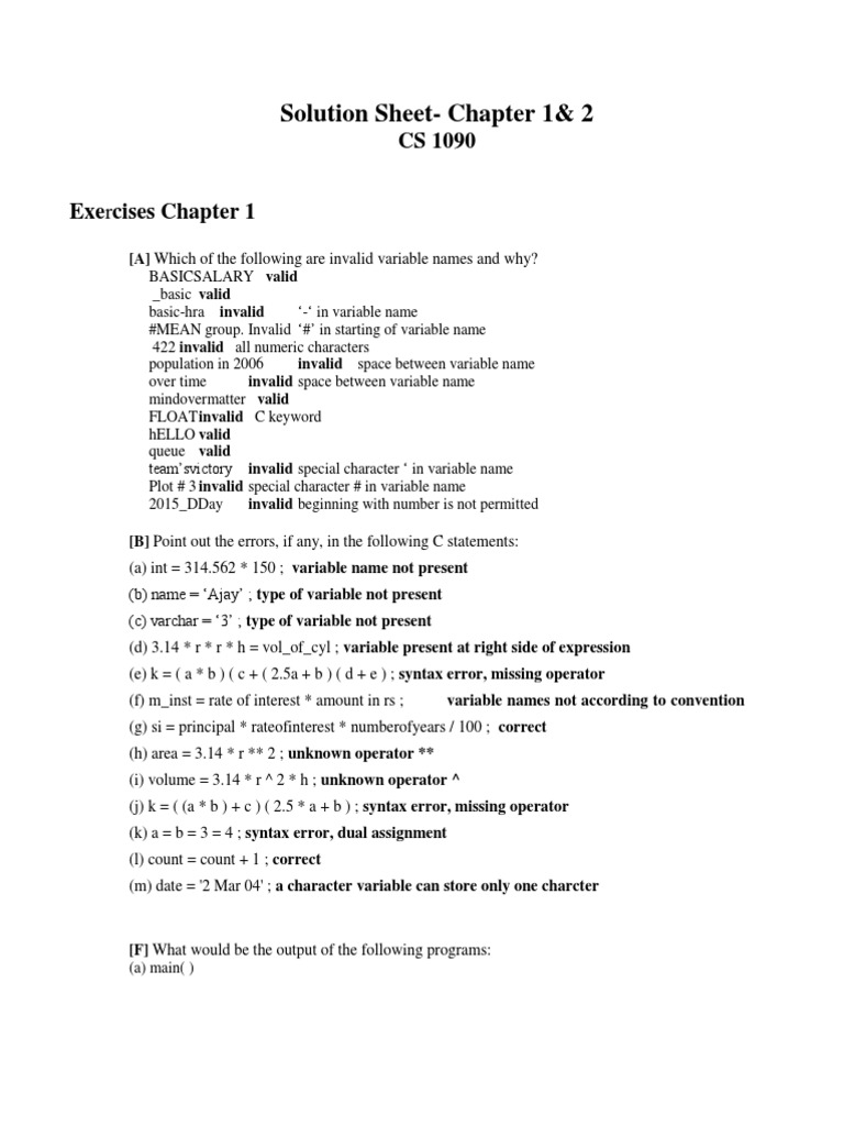 Let Us C Soln Pdf C Programming Language Variable Mathematics