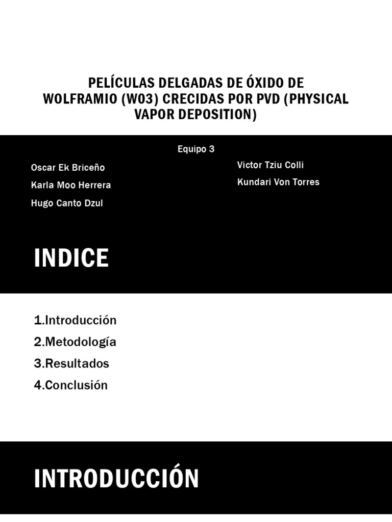 Películas Delgadas de Óxido de Wolframio (W03) Crecidas Por PVD ...