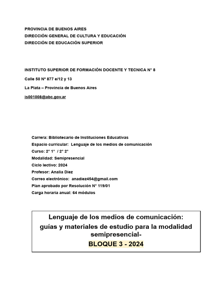 MÓDULO Lenguaje - BIE - Bloque3 2024 | PDF