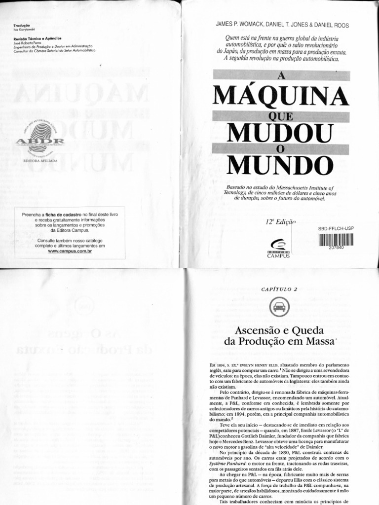 Womack Et Al 1990) A Maquin Que Mudou o Mundo Caps. 2 3 | PDF