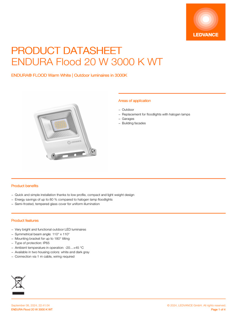 4058075239630_ENDURA_Flood_20_W_3000_K_WT_en | PDF