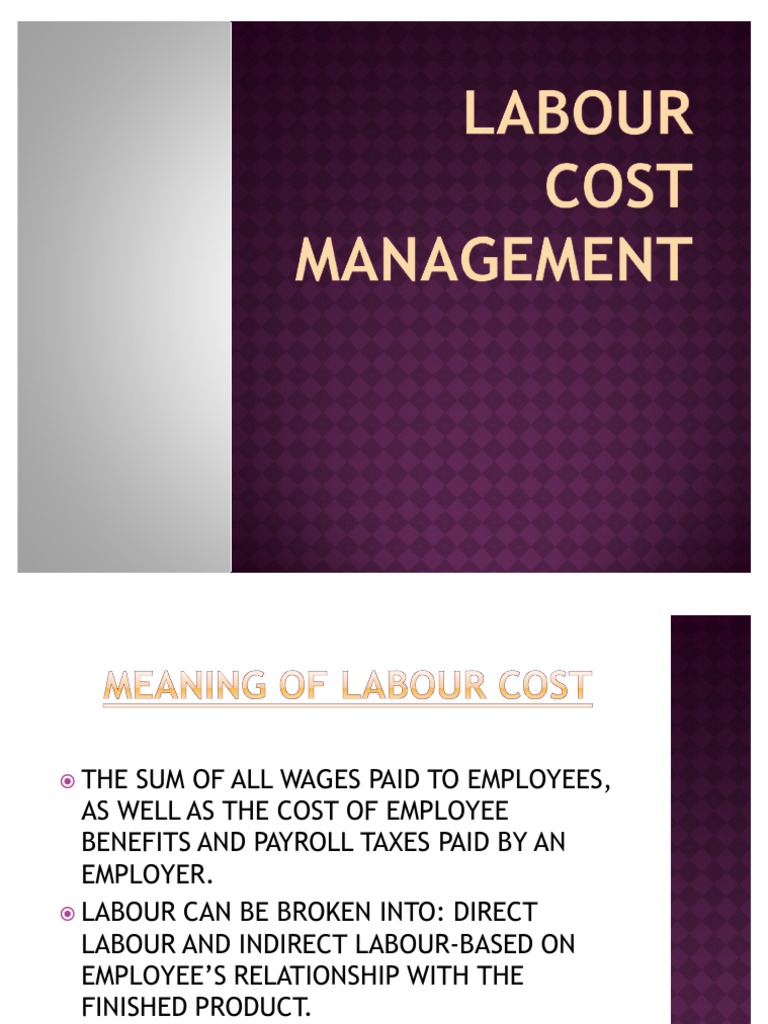 Labour Cost Management | PDF | Business | Technology & Engineering