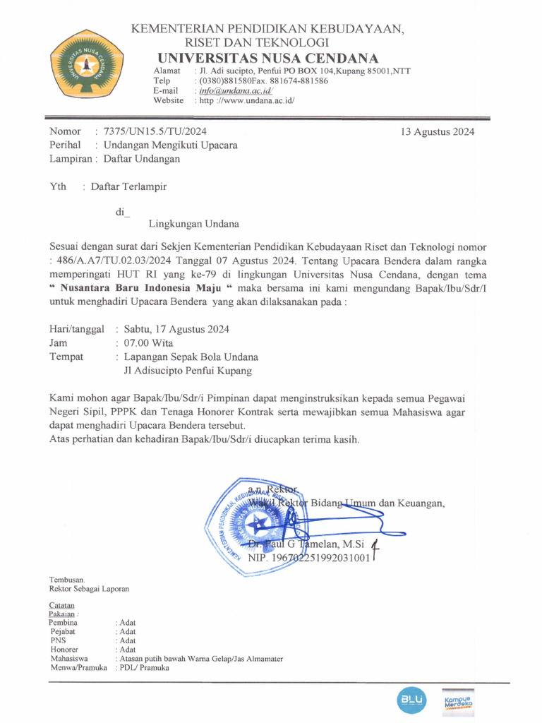 Undangan Upacara HUT RI | PDF
