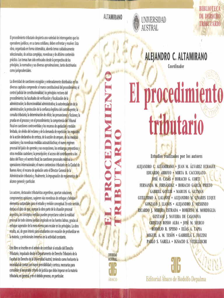 Alejandro Altamirano - El Procedimiento Tributario | PDF