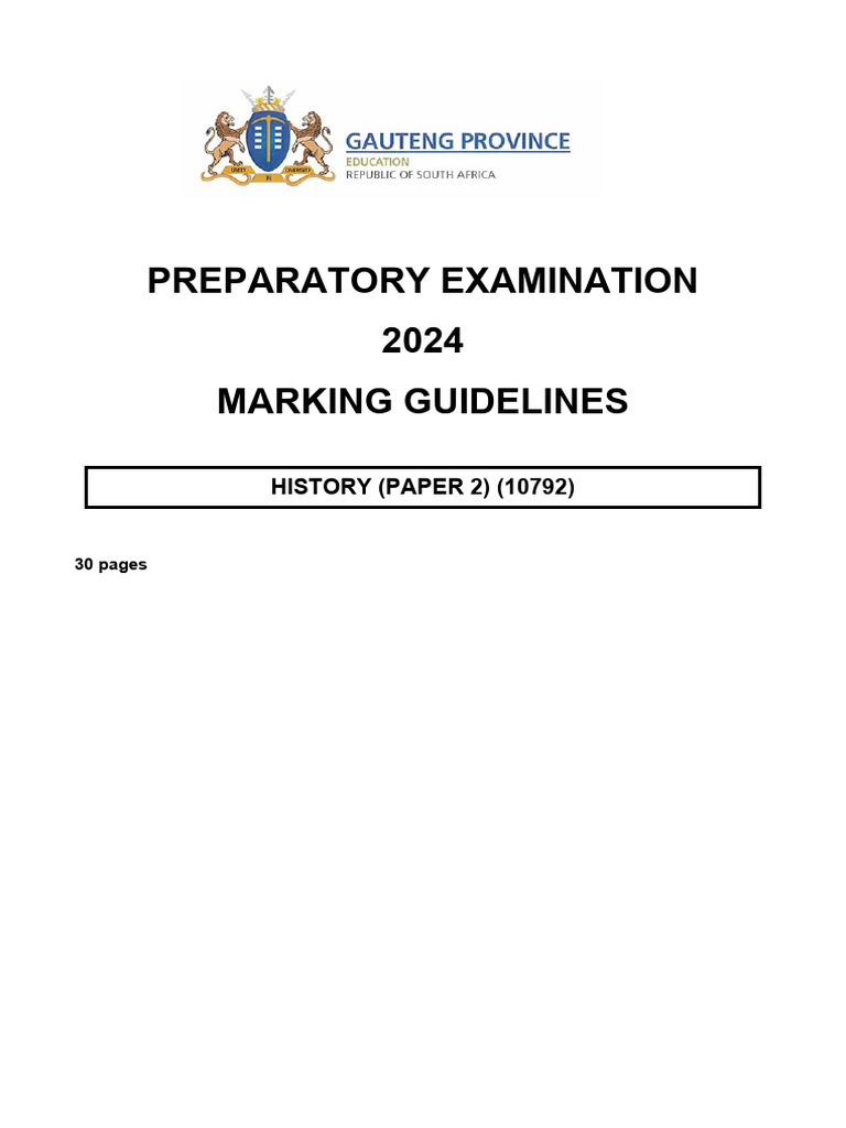 2024 Gde Prelim 10792 History p2 Memo Eng | PDF