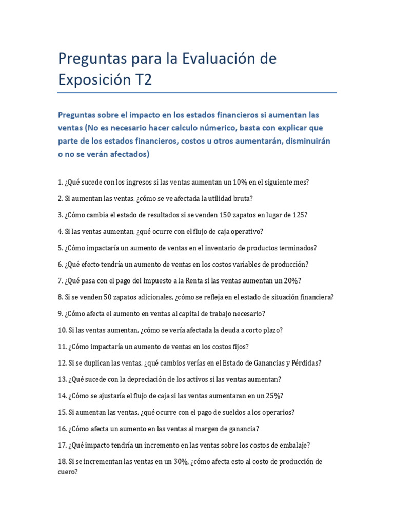 Preguntas Evaluacion T2 | PDF