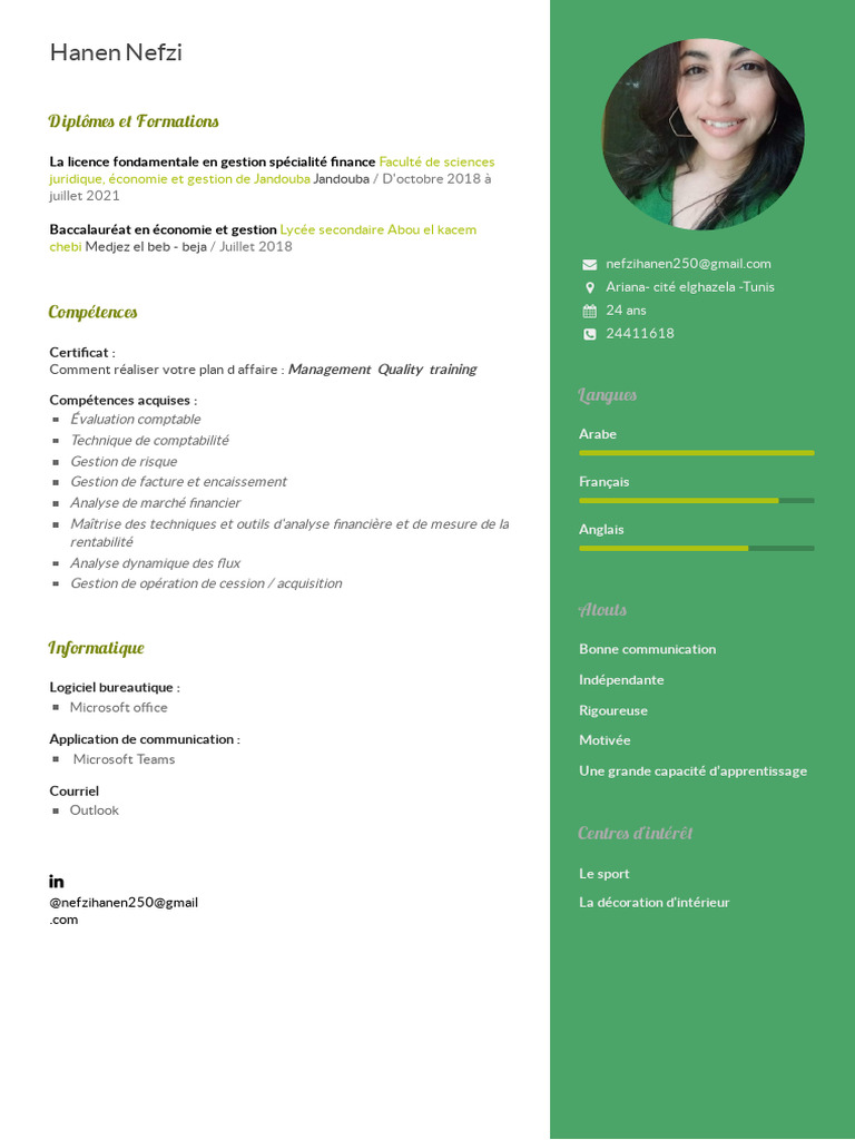 CV 2021-07-31 Hanen Nefzi-1 | PDF