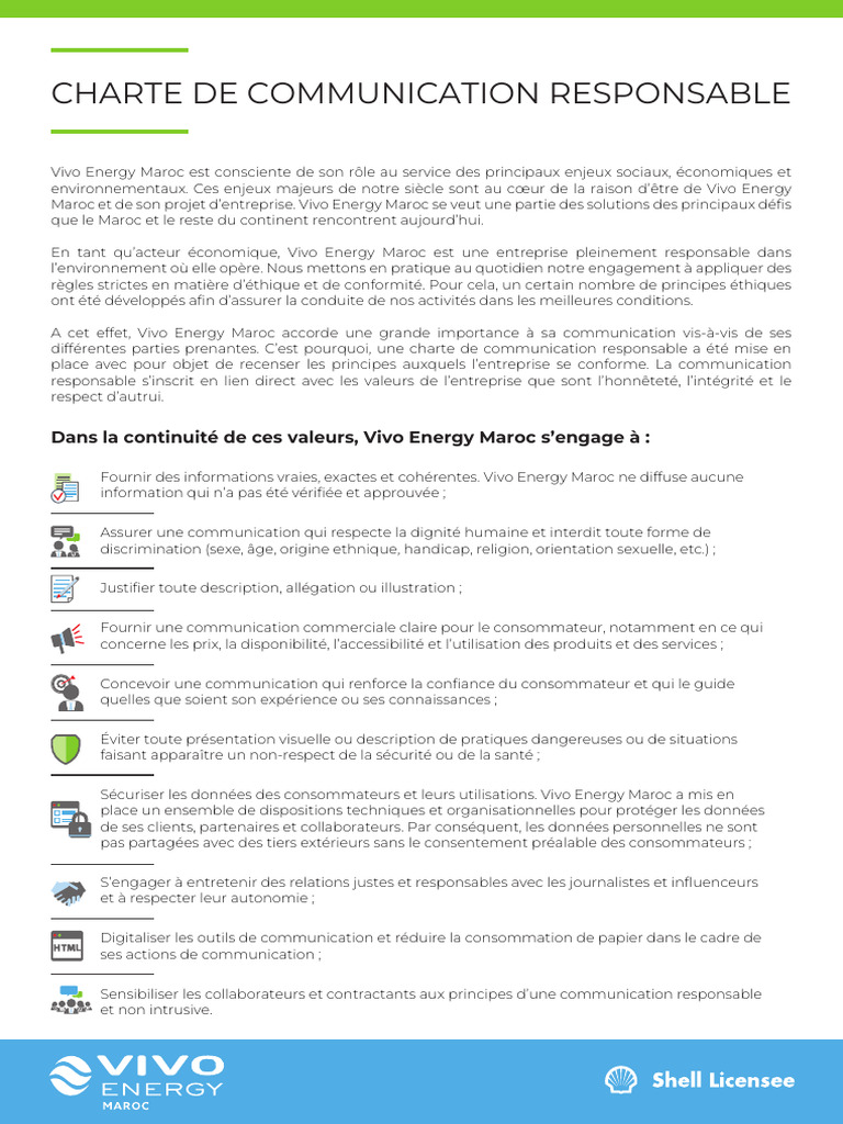 Charte de Communication Responsable | PDF