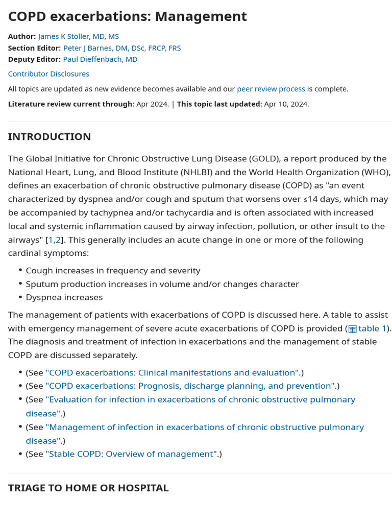 COPD Management | PDF | Chronic Obstructive Pulmonary Disease | Self ...